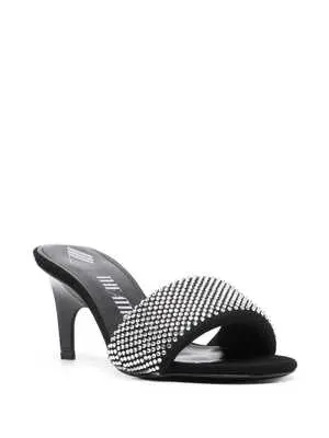 Attico Rem 60mm Crystal-embellished Mules - Black