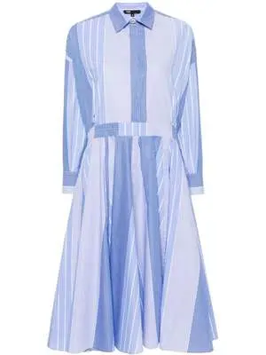 Maje Striped Patchwork Midi Dress