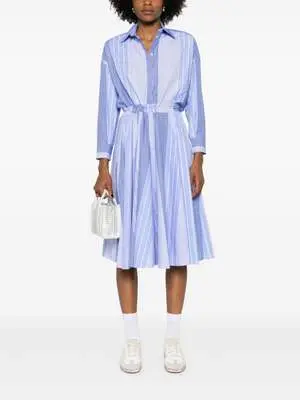 Maje Striped Patchwork Midi Dress
