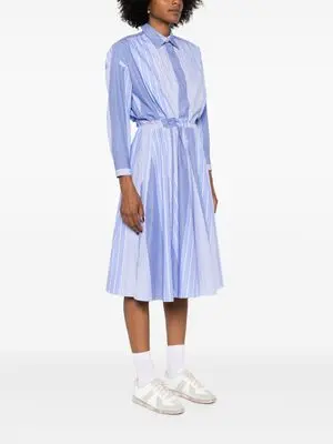 Maje Striped Patchwork Midi Dress