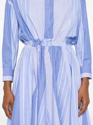 Maje Striped Patchwork Midi Dress