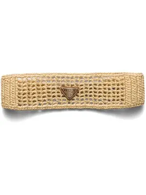 Prada Crochet Hairband - Neutrals