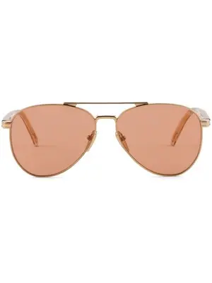Prada Engraved Logo Aviator Sunglasses - Gold
