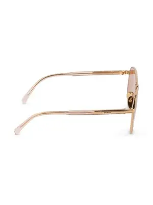 Prada Engraved Logo Aviator Sunglasses