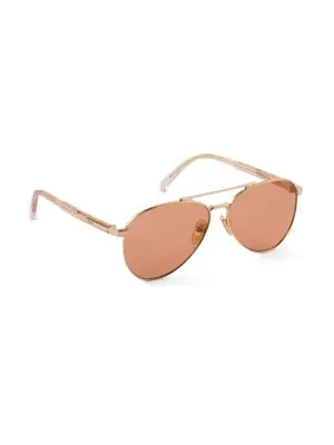 Prada Engraved Logo Aviator Sunglasses