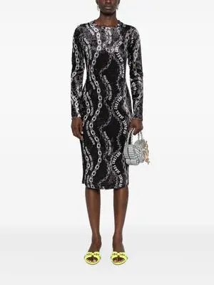 Versace Chain Print Midi Dress