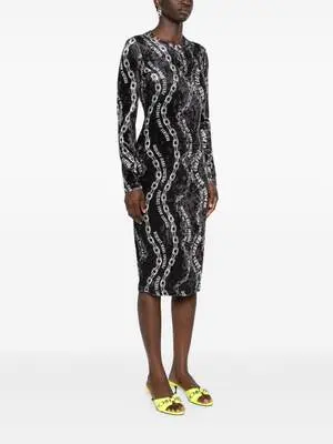 Versace Chain Print Midi Dress