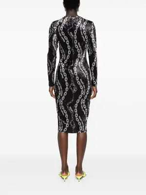 Versace Chain Print Midi Dress