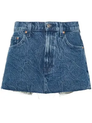 MOTHER The Fun Dip Micro Cut Denim Miniskirt