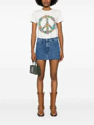 MOTHER The Fun Dip Micro Cut Denim Miniskirt