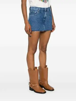 MOTHER The Fun Dip Micro Cut Denim Miniskirt