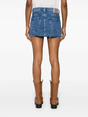 MOTHER The Fun Dip Micro Cut Denim Miniskirt