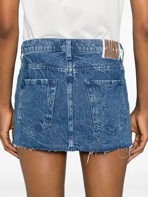 MOTHER The Fun Dip Micro Cut Denim Miniskirt