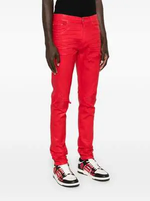 Amiri Wax Mx1 Skinny Jeans - Red