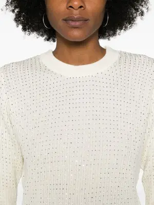 GOLDEN GOOSE Crystal Embellished Jumper - White