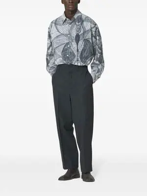 LEMAIRE Angkasapura Graphic Print Silk Shirt