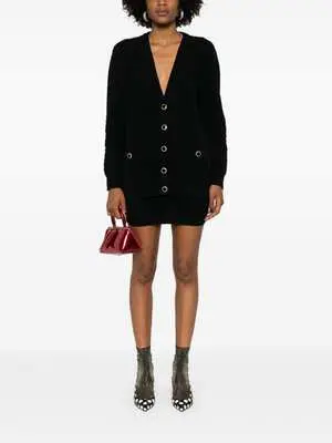 Alessandra Rich Cable-knit Wool Cardigan