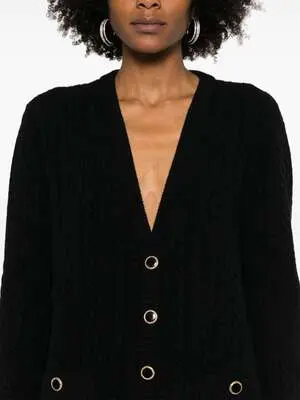 Alessandra Rich Cable-knit Wool Cardigan