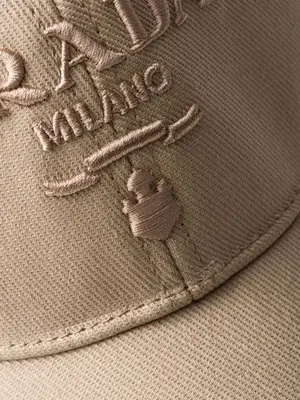 Prada Embroidered Logo Baseball Cap - Neutrals