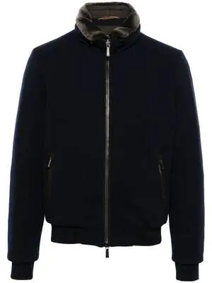 MOORER Zip-up Fleece Jacket - Blue