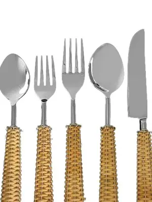 LES-OTTOMANS Rattan Cutlery Set