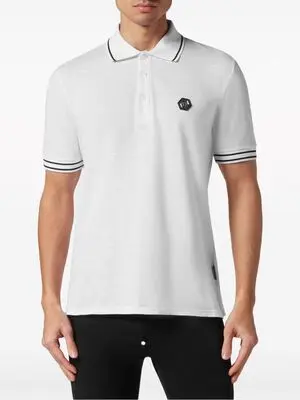 Philipp Plein Logo-appliqué Cotton Polo Shirt
