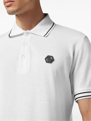 Philipp Plein Logo-appliqué Cotton Polo Shirt