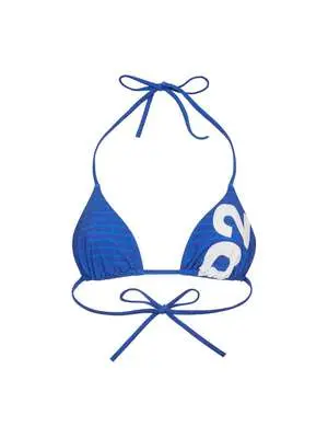 Dsquared2 Logo-print Halterneck Bikini Top - Blue