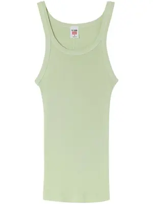 RE/DONE Ribbed Racerback Tank Top - Green