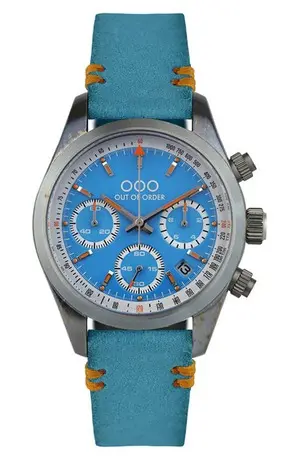 OUT OF ORDER OUT OF ORDER Sporty Cronografo Chronograph Watch Light Blue