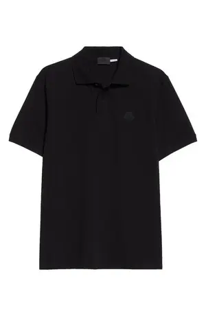Moncler Logo Cotton Polo - Black
