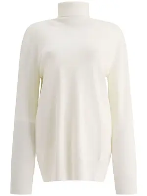 JIL SANDER Roll-neck Wool Jumper - White
