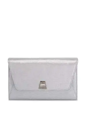 Akris Anouk Metallic Leather Clutch - Silver