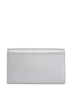 Akris Anouk Metallic Leather Clutch - Silver