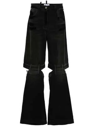 Attico Lunghi High-rise Wide-leg Jeans - Black
