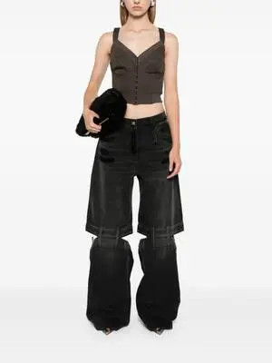 Attico Lunghi High-rise Wide-leg Jeans - Black