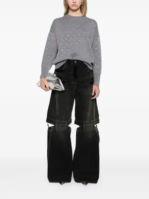 Rabanne Crystal-embellished Jumper - Grey