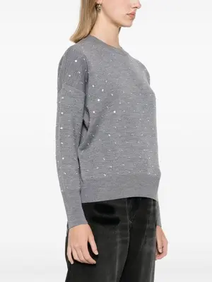 Rabanne Crystal-embellished Jumper - Grey