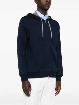 Brunello Cucinelli Zip-up Jersey Hoodie - Blue