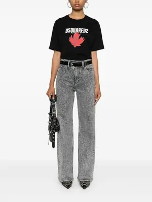 Dsquared2 Horror Maple Leaf T-shirt - Black