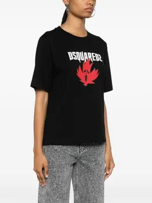 Dsquared2 Horror Maple Leaf T-shirt - Black