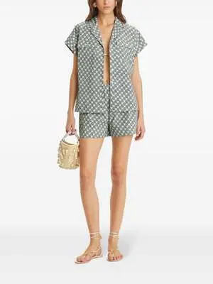 Tory Burch Zebra-print Poplin Shorts