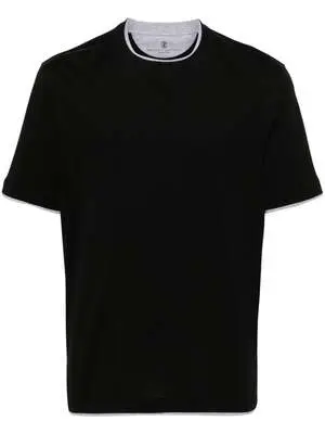 Brunello Cucinelli Layered Cotton T-shirt - Black