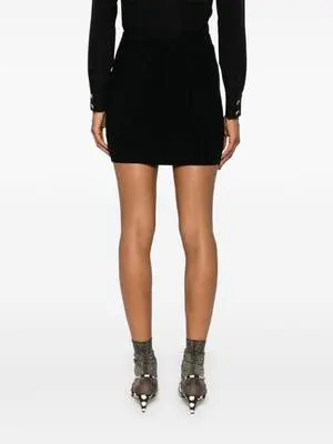 Alessandra Rich Cable-knit Wool Mini Skirt - Black