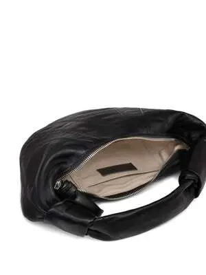LEMAIRE Mini Fortune Croissant Bag In Leather - Black