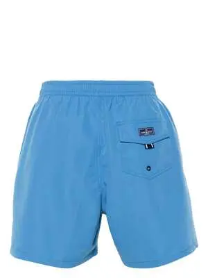 HACKETT  Motif-embroidered Swim Shorts - Blue