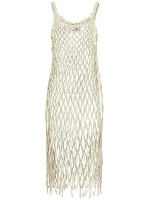 MAISON MARGIELA Open-knit Midi Dress - Neutrals