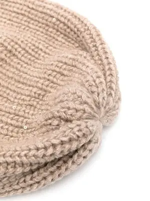 Brunello Cucinelli Sequin-embellished Ribbed-knit Beanie