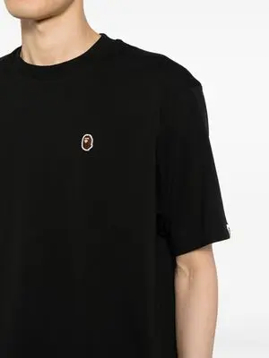 A BATHING APE Embroidered-logo Cotton T-shirt - Black