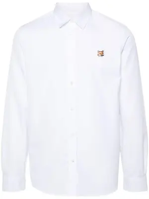 Maison Kitsuné Fox-motif Cotton Shirt - White